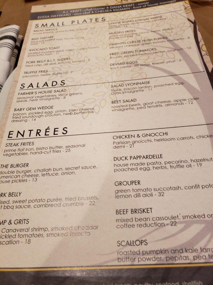 Menu at Root & Branch bistro + bar, Clermont