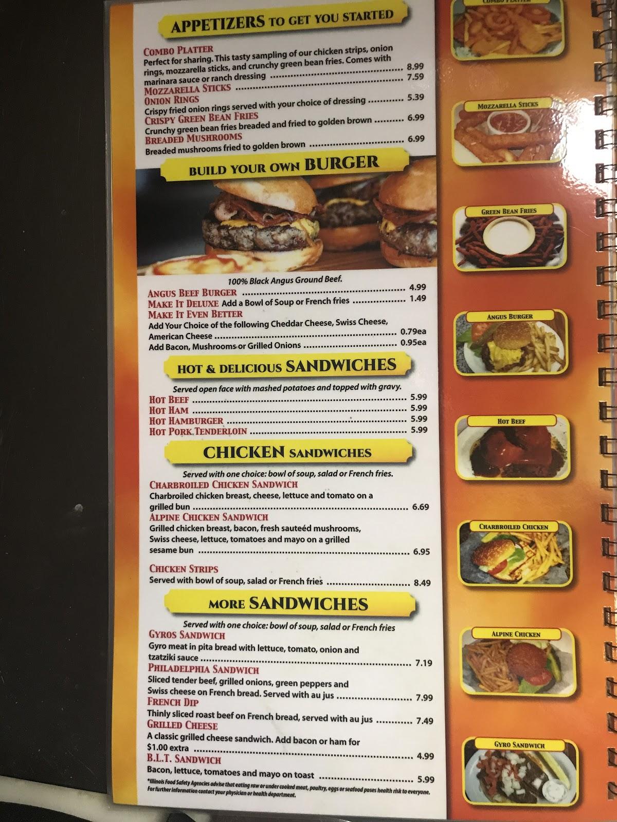 Menu at The Corner Cafe, Petersburg