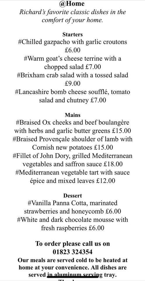 Menu at Augustus Restaurant, Taunton