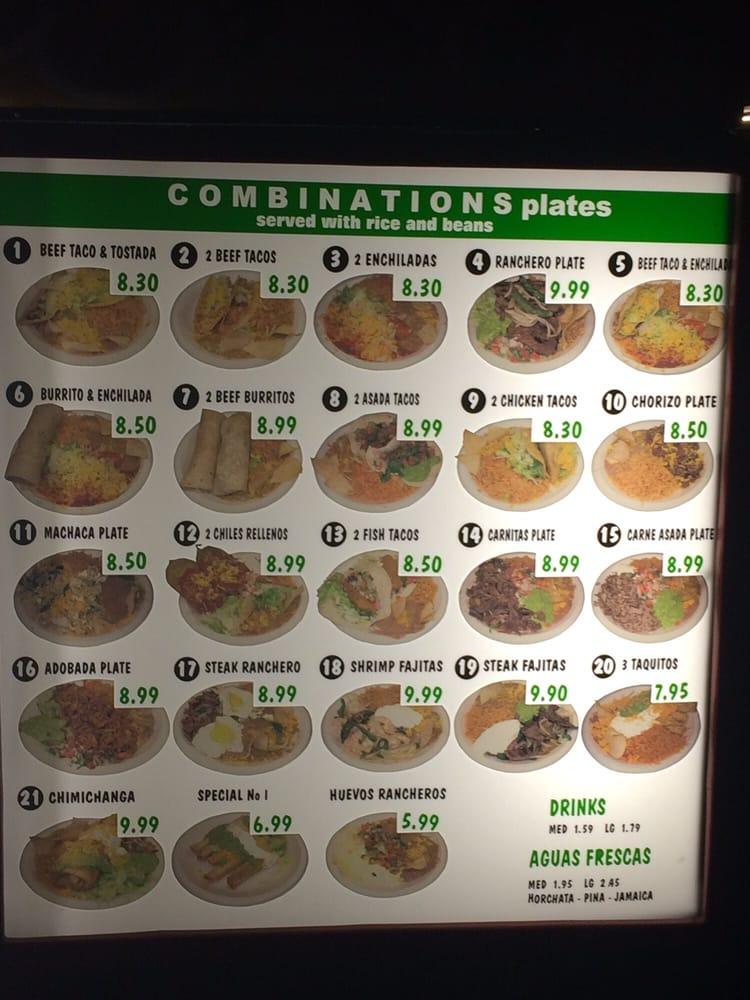 Menu at Charritos Mexican Food restaurant, Tooele