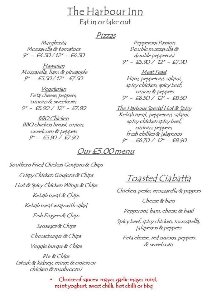 Menu at The Harbour Inn, Arley pub & bar, Bewdley, Arley Ln