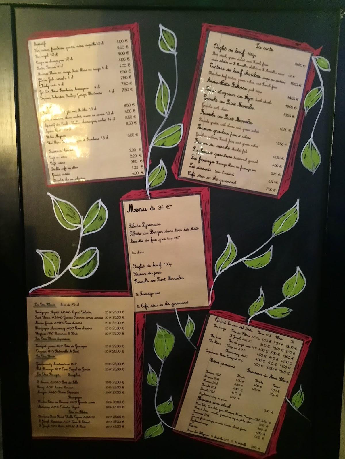 Menu au Le Rockefeller restaurant, Lyon