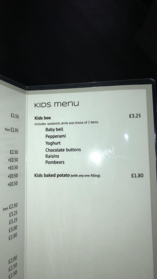 Menu at No. 77, Edinburgh