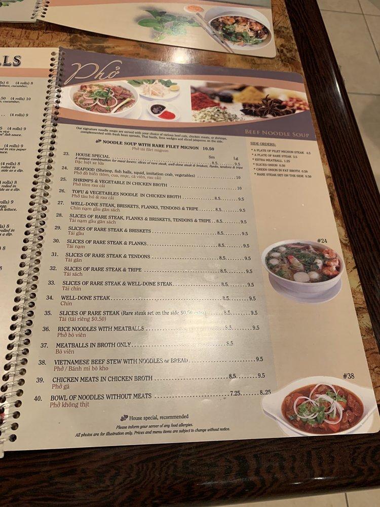 Menu at Phở Duyên Mai restaurant, San Diego, Kearny Villa Rd #111