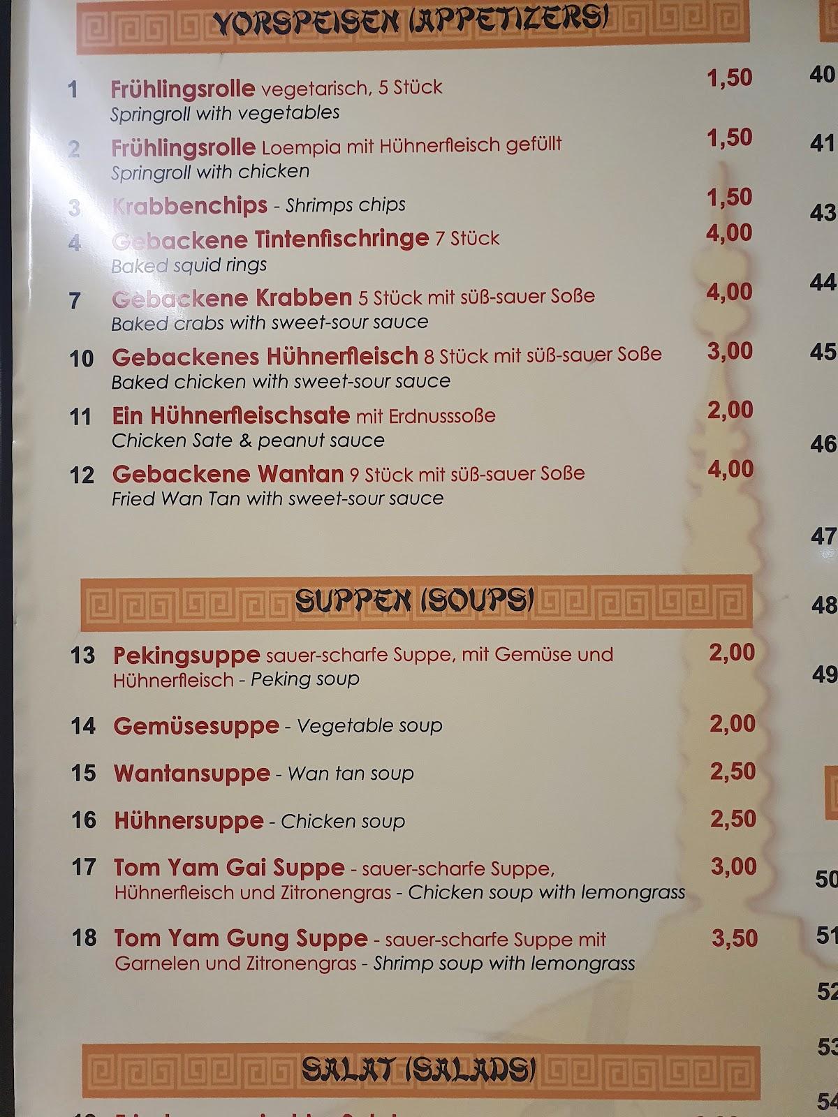 Speisekarte von Sai Gon Schnellimbiss restaurant, Gießen