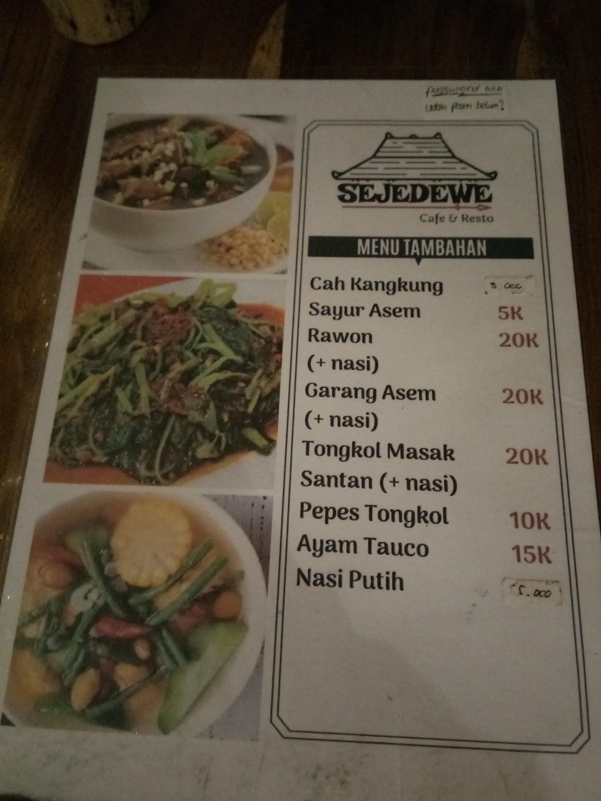 Menu at Sejedewe Cafe & Resto, Jember