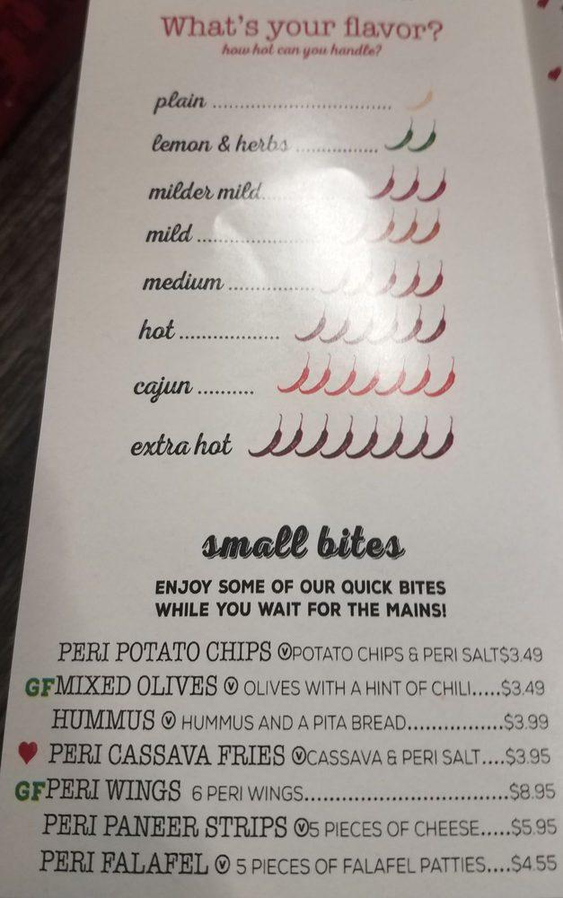 Menu at The Port of Peri Peri restaurant, Ballwin