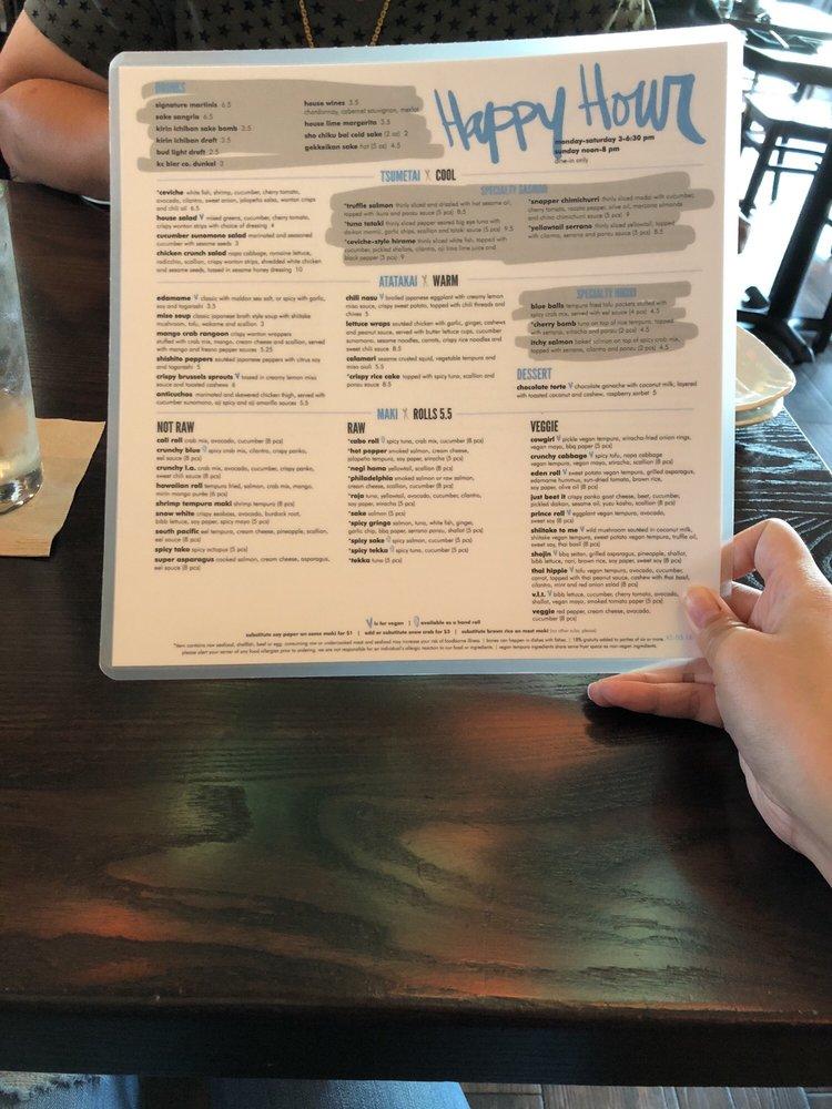 Menu at Blue Sushi Sake Grill restaurant, Westwood, Rainbow Blvd