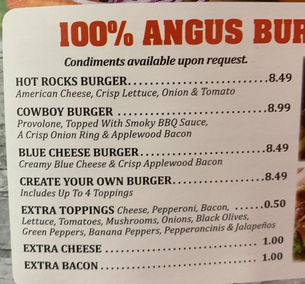 Menu at Hot Rocks Pizza pizzeria, Tampa