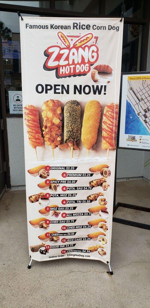 Menu at Zzang Hot Dog & Chicken restaurant, Oceanside