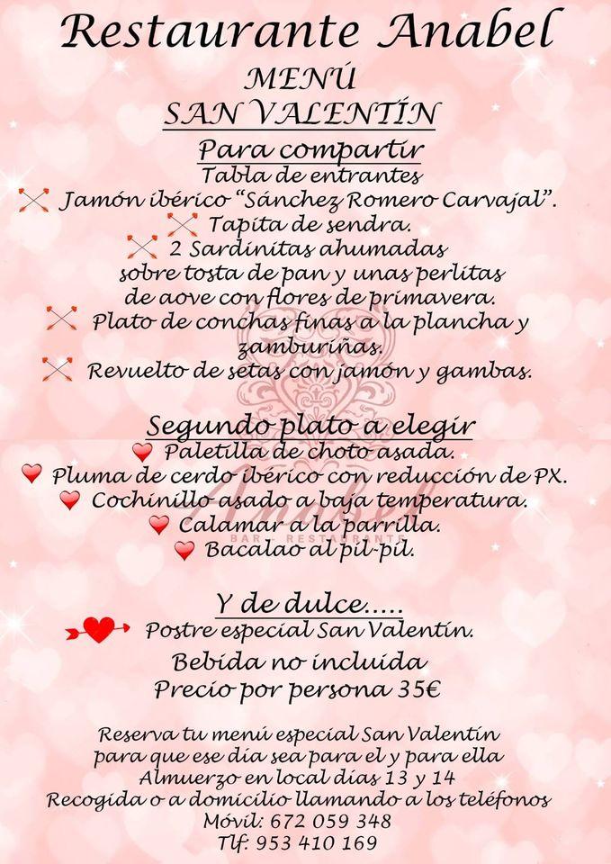 Menu at Bar Anabel, Torredelcampo