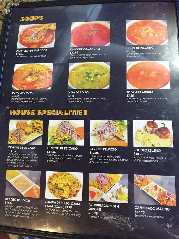 Menu at El Rocoto Peruvian Restaurant, Bountiful