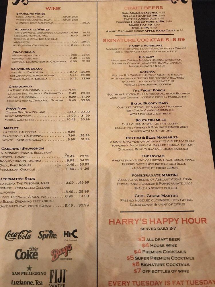 Menu at Harry's Seafood Bar & Grille, Lakeland