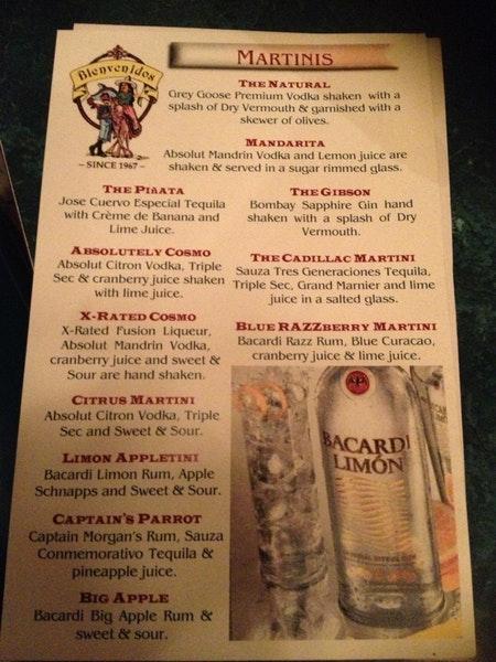 Menu at Presidente Restaurant, Los Angeles