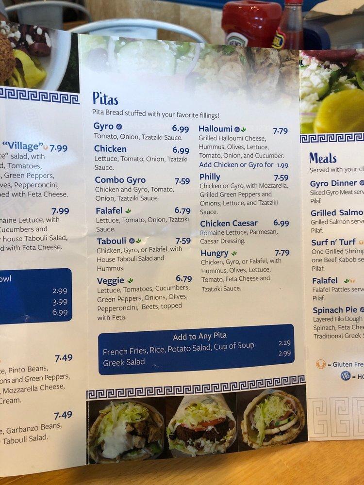 Menu at The Hungry Greek restaurant, Wesley Chapel
