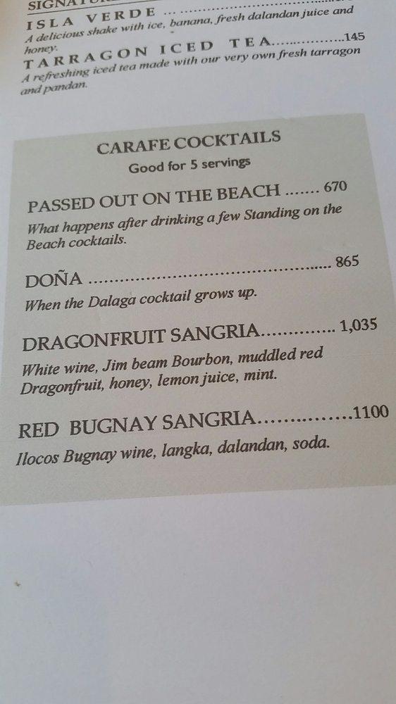 Menu at Balay Dako restaurant, Tagaytay, Tagaytay - Nasugbu Hwy