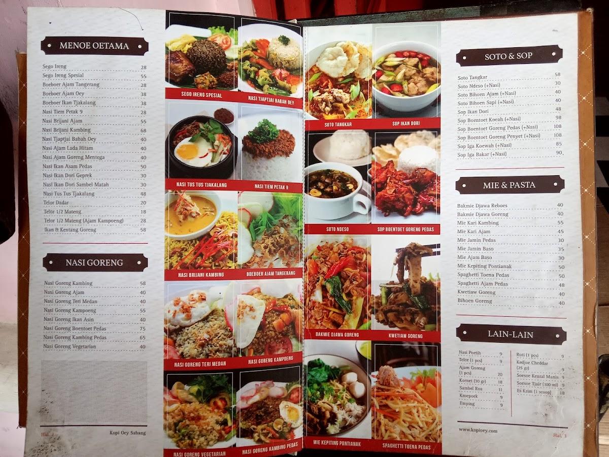Menu at Kopi Oey cafe, Jakarta, Jl. H. Agus Salim No.20 2