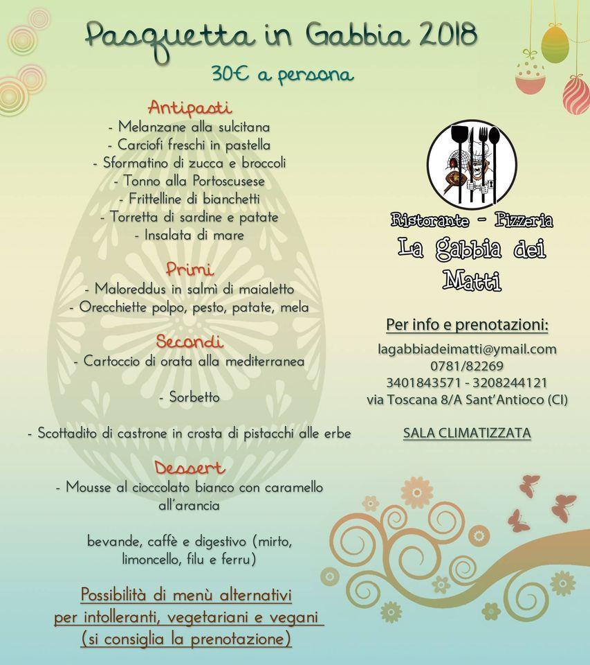 Menu da La Gabbia dei Matti ristorante, Sant'Antioco