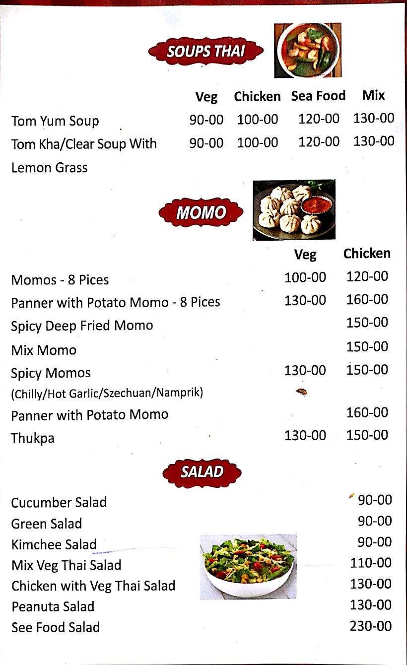 Menu at Momo House Mysore, Mysuru, 591/B