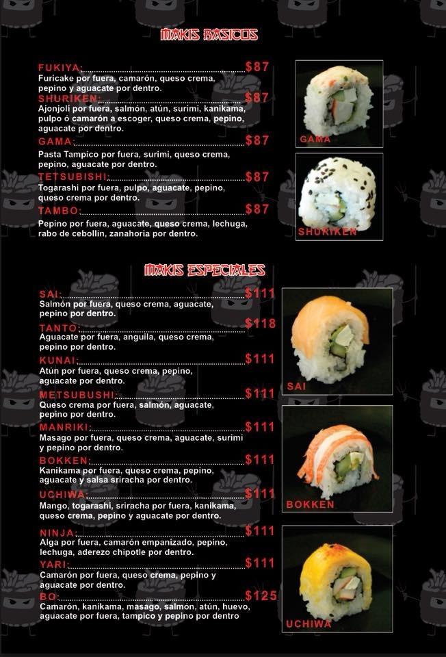 Menu at NINJATO SUSHI restaurant, San Nicolás de los Garza, C.P
