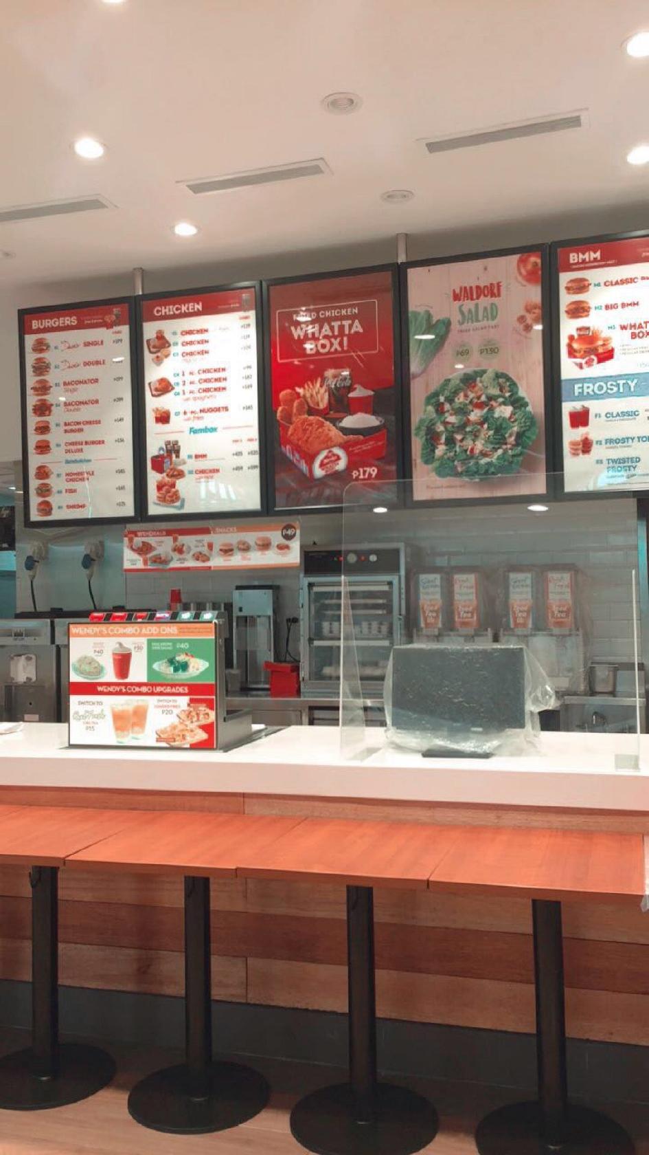 Menu at Wendy's Dagupan restaurant, Dagupan