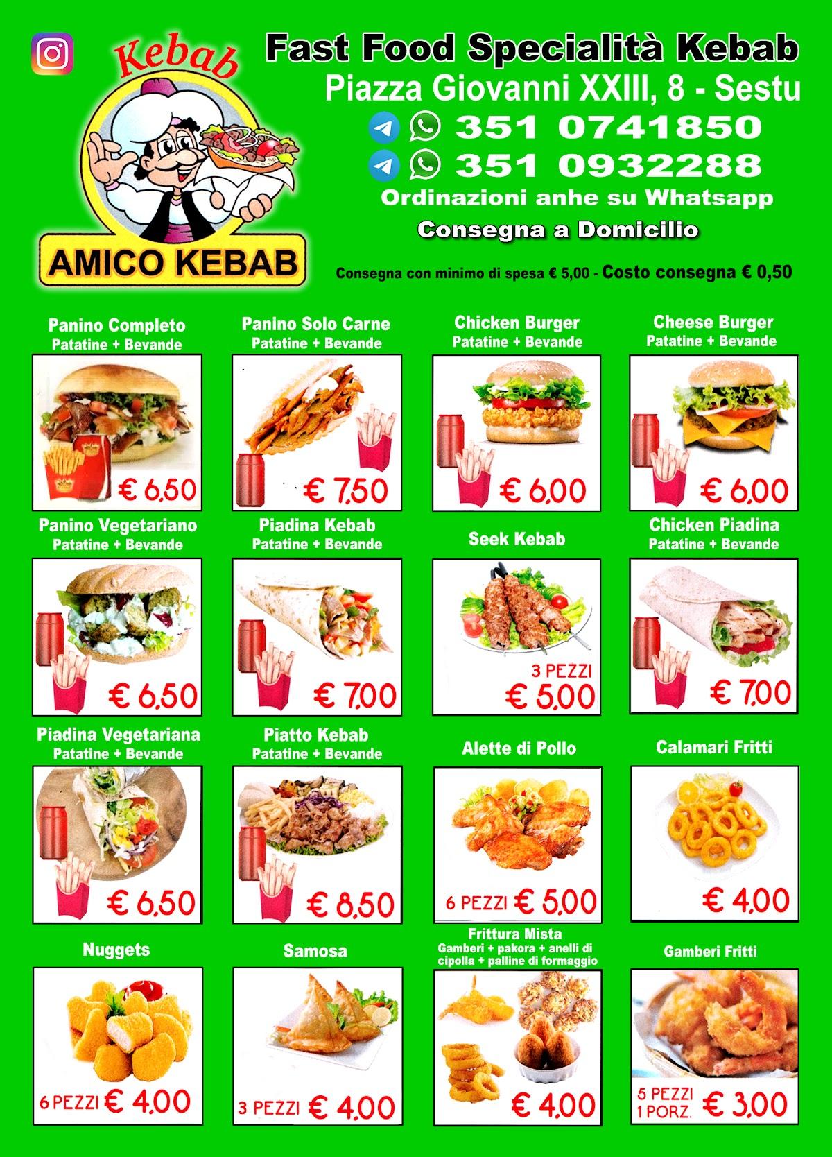 Menu at Amico Kebab, Sestu