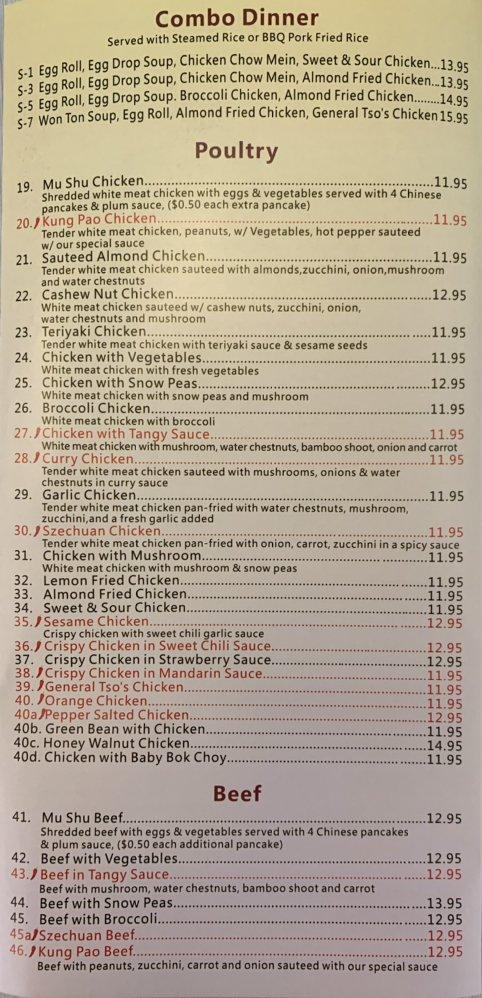 Menu at Ming Garden restaurant, Everett