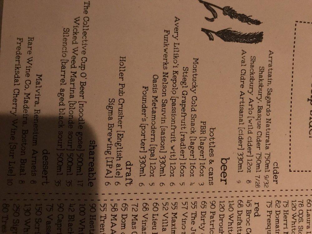Menu at Nobie's pub & bar, Houston