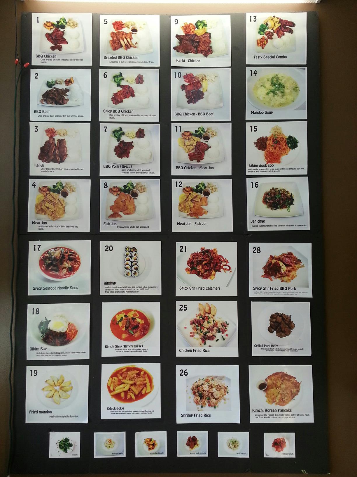 Menu at Yummy Korean BBQ, Virginia Beach