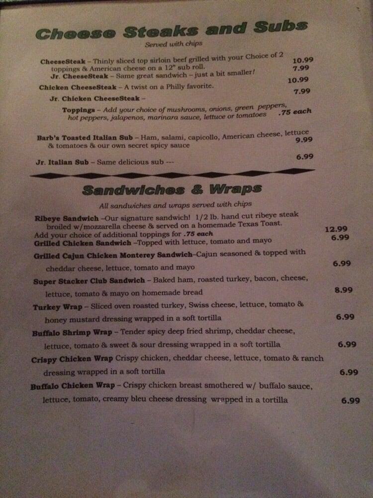 Menu at Orion Inn Bar & Grill, Coudersport