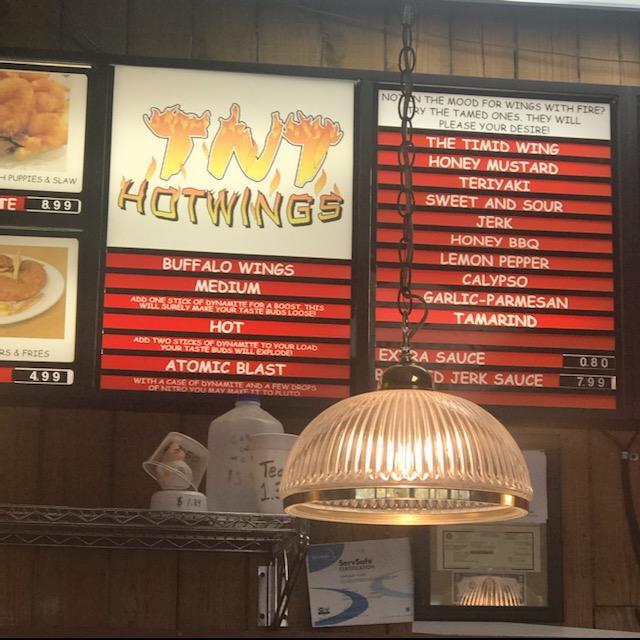 Menu at Tnt Hot Wings restaurant, Spartanburg, 456 Union St
