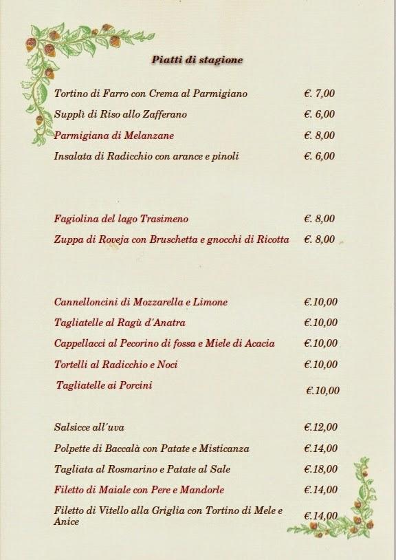 Menu at Trattoria Pallotta Assisi restaurant, Assisi, Vicolo Della ...