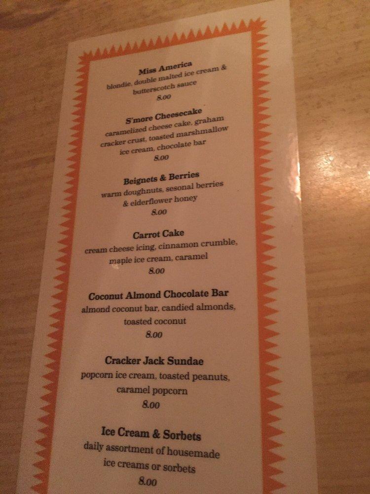 Menu at Continental pub & bar, Atlantic City