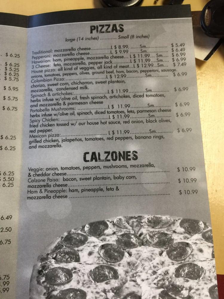 Carta de Tato's Pizzeria and Restaurant, Mauldin