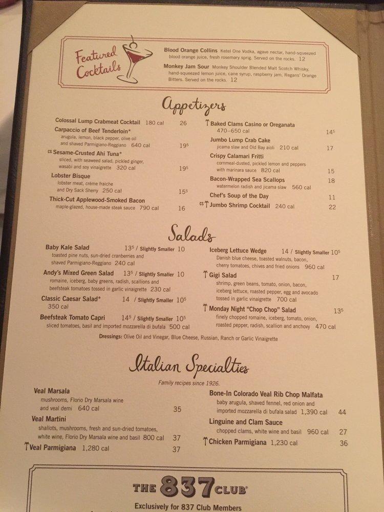 Menu at The Palm – New York steakhouse, West New York, 250 W 50th St