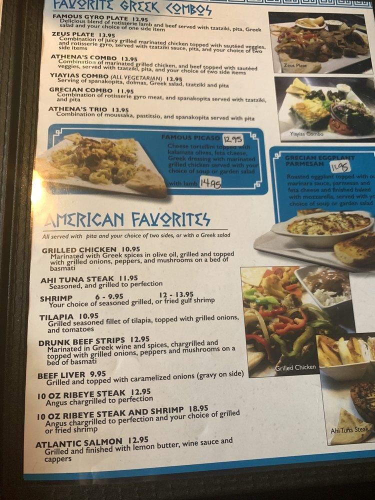 Menu at Athena Greek & American Family Restaurant, Tyler
