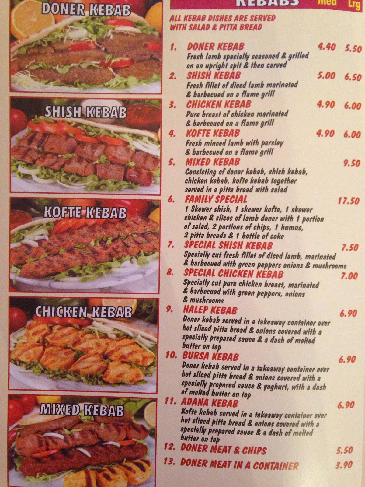 Menu at Babas Kebab House fast food, Norwich