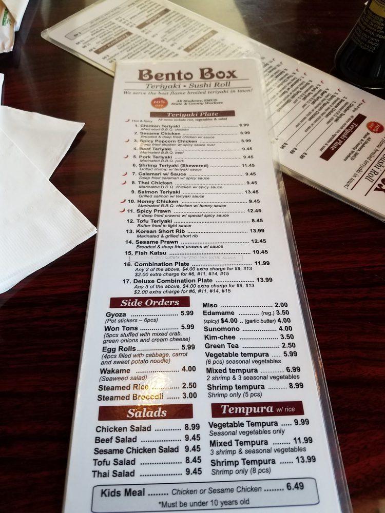 Menu at Bento Box restaurant, Sacramento, 65th St #100