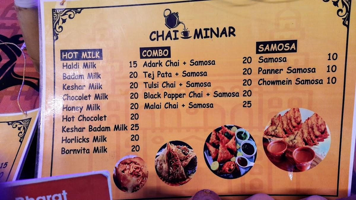 Menu at Chai Minar, Bhubaneswar