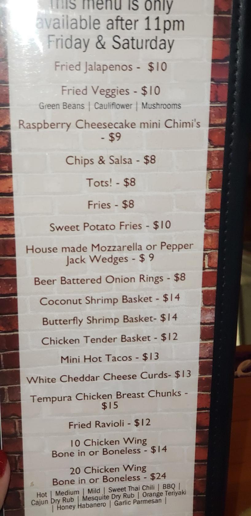 Menu at The Grill pub & bar, Wasilla