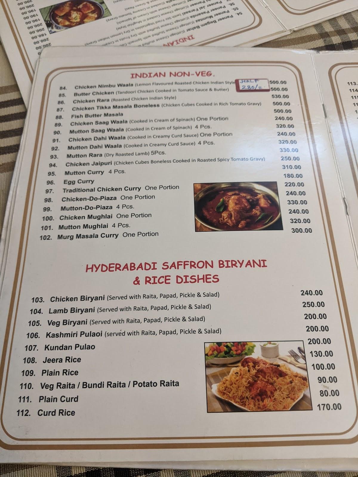 Menu at Mayur Restaurant, Manali