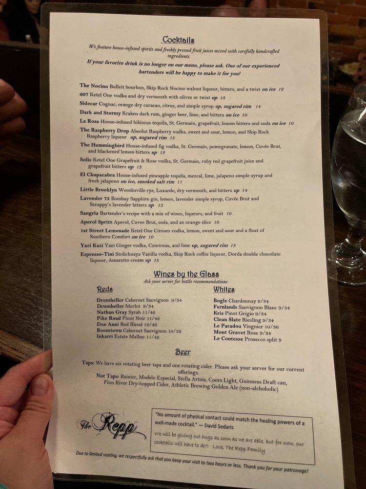 Menu at The Repp pub & bar, Snohomish