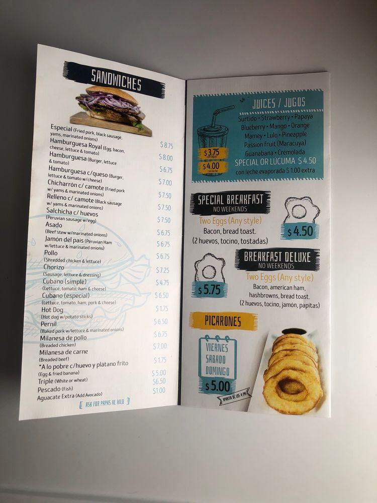 Menu at El Mamut restaurant, Passaic, 91 Broadway
