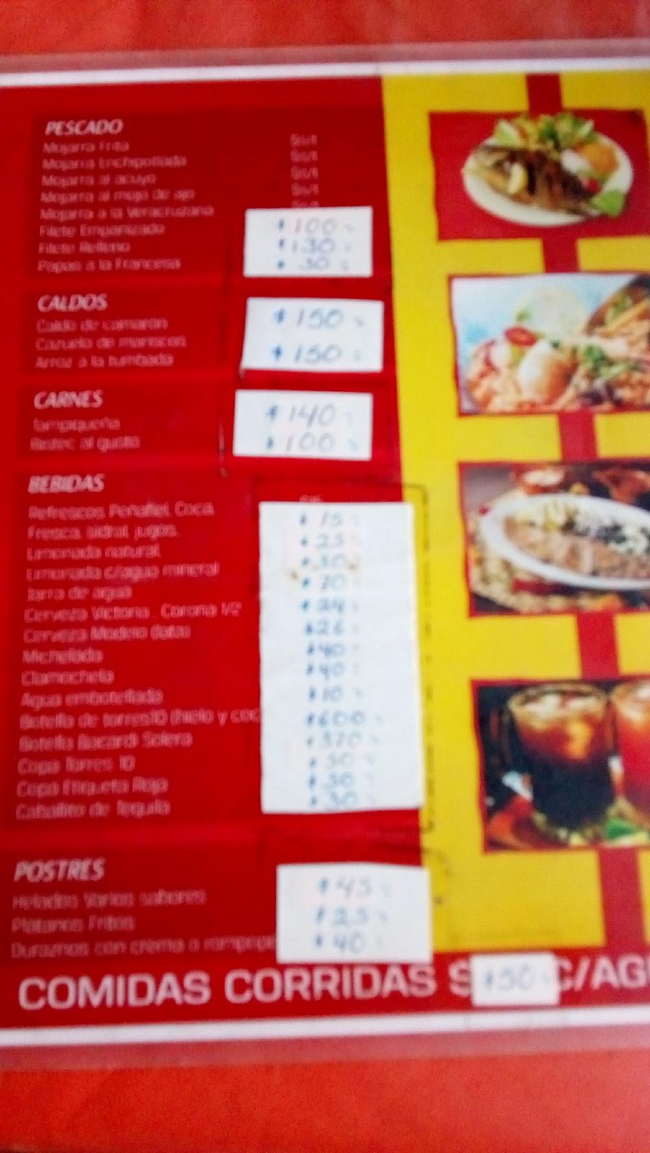 Carta de Restaurant de Mariscos Los Chikos Damian, Valente Díaz