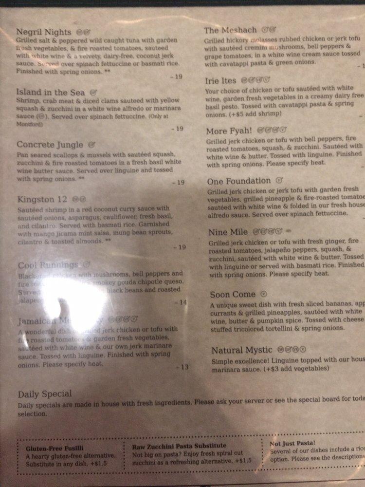 Menu at Nine Mile restaurant, Asheville, 233 Montford Ave