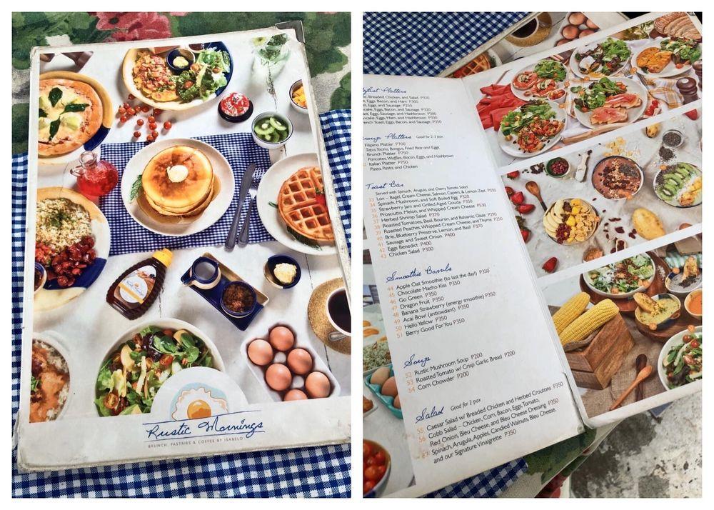 Menu at Rustic Mornings By Isabelo Garden restaurant, Marikina
