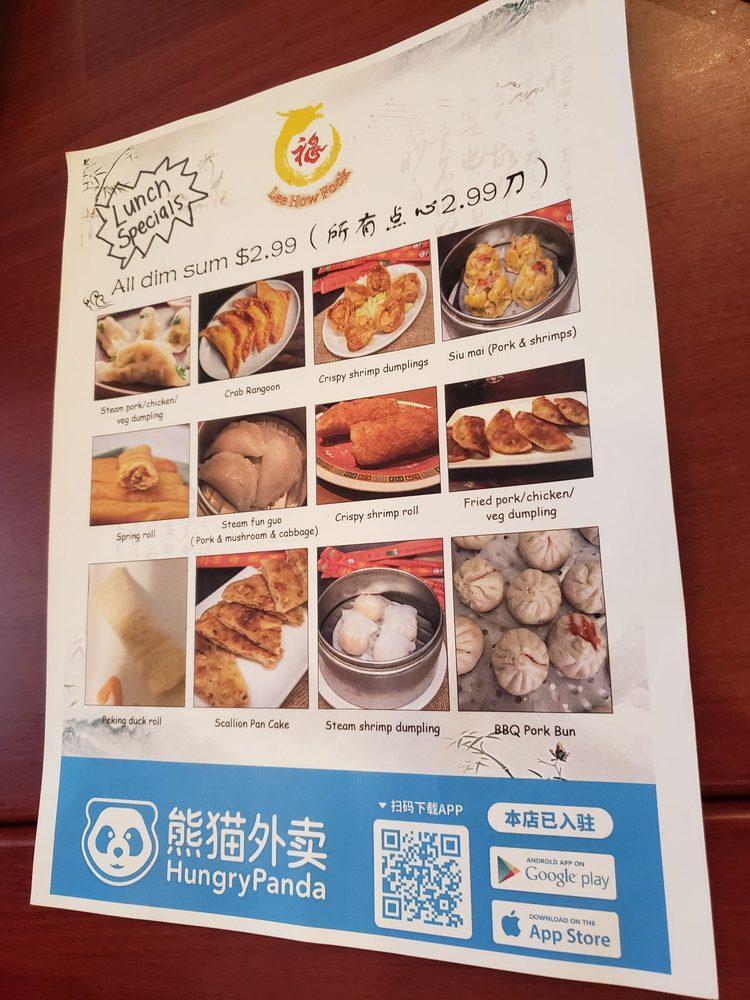 Menu at Lee How Fook restaurant, Philadelphia