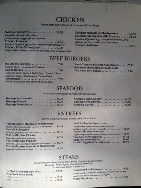 Menu at Middle Village Pasta & grill restaurant, Middleburgh, 334 Main St