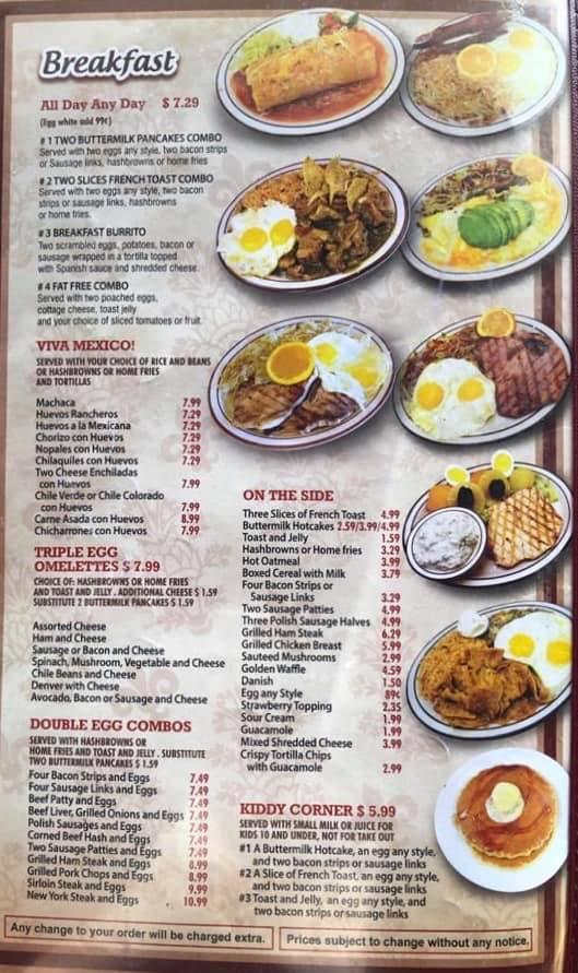 Menu at Tommy's Family Restaurant, Monterey Park