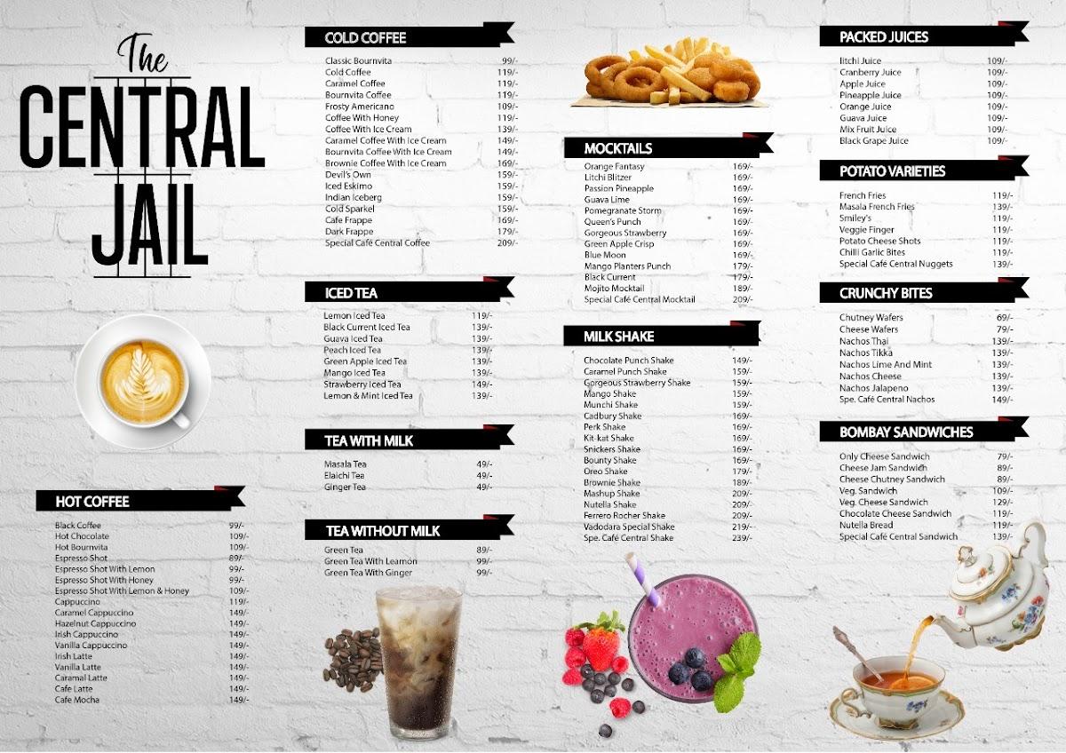 Menu at CENTRAL JAIL café, Vadodara